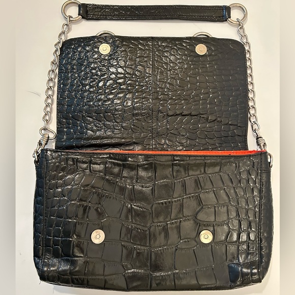 Michael Rome | Bags | Michael Rome Croc Embossed Leather Shoulder Bag ...